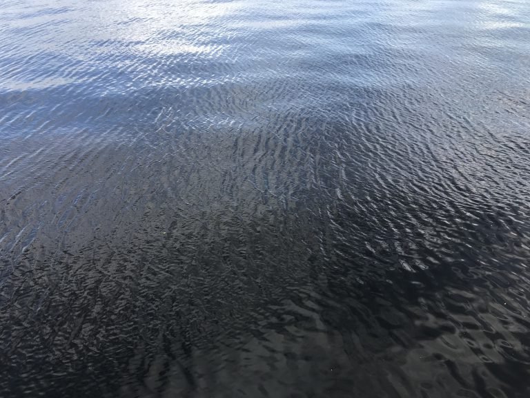 Strong gusts of wind -> lots of energy transferred to the water -> wind ...